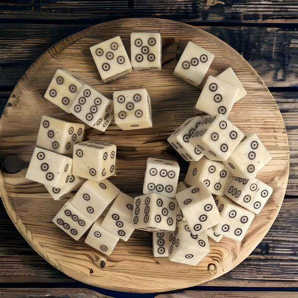 Medieval Bone Dice Viking Dice with spots. D6 Dice for gaming ...