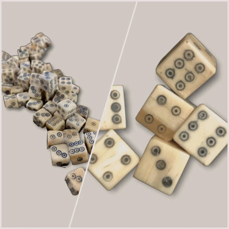 Medieval Bone Dice Viking Dice with spots. D6 Dice for gaming ...